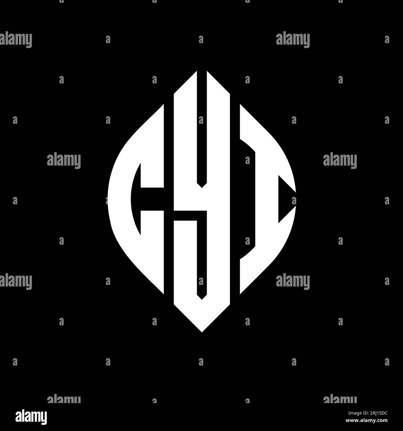 CYI circle letter logo design with circle and ellipse shape. CYI ...