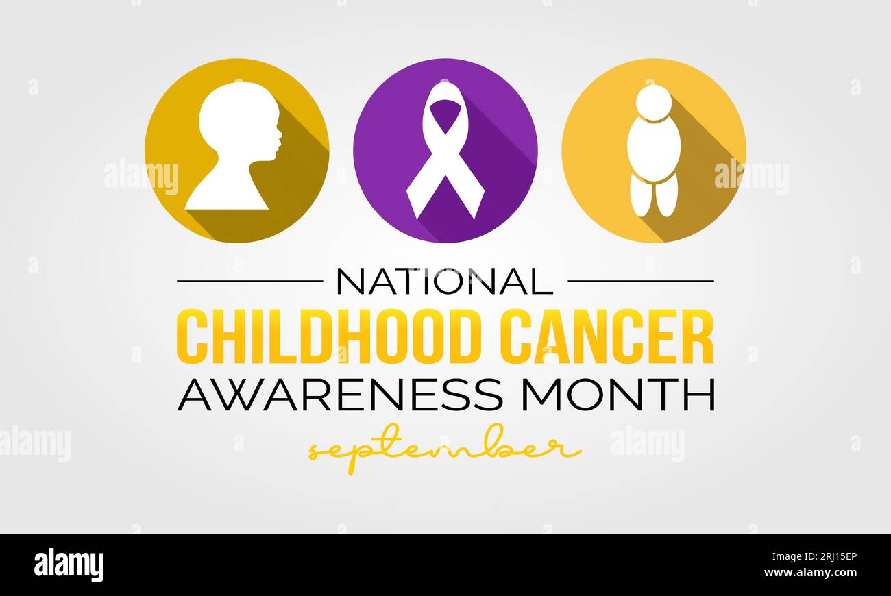 National Childhood Cancer Awareness Month vector banner template. Child ...