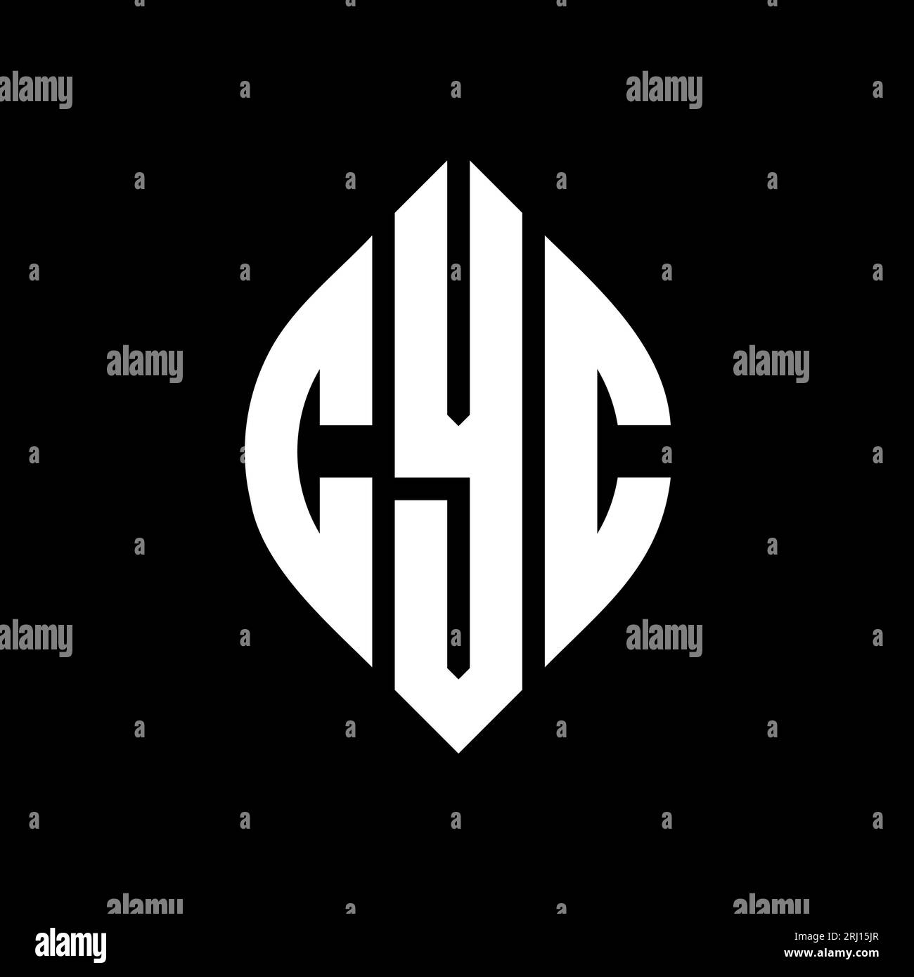 CYC circle letter logo design with circle and ellipse shape. CYC ...