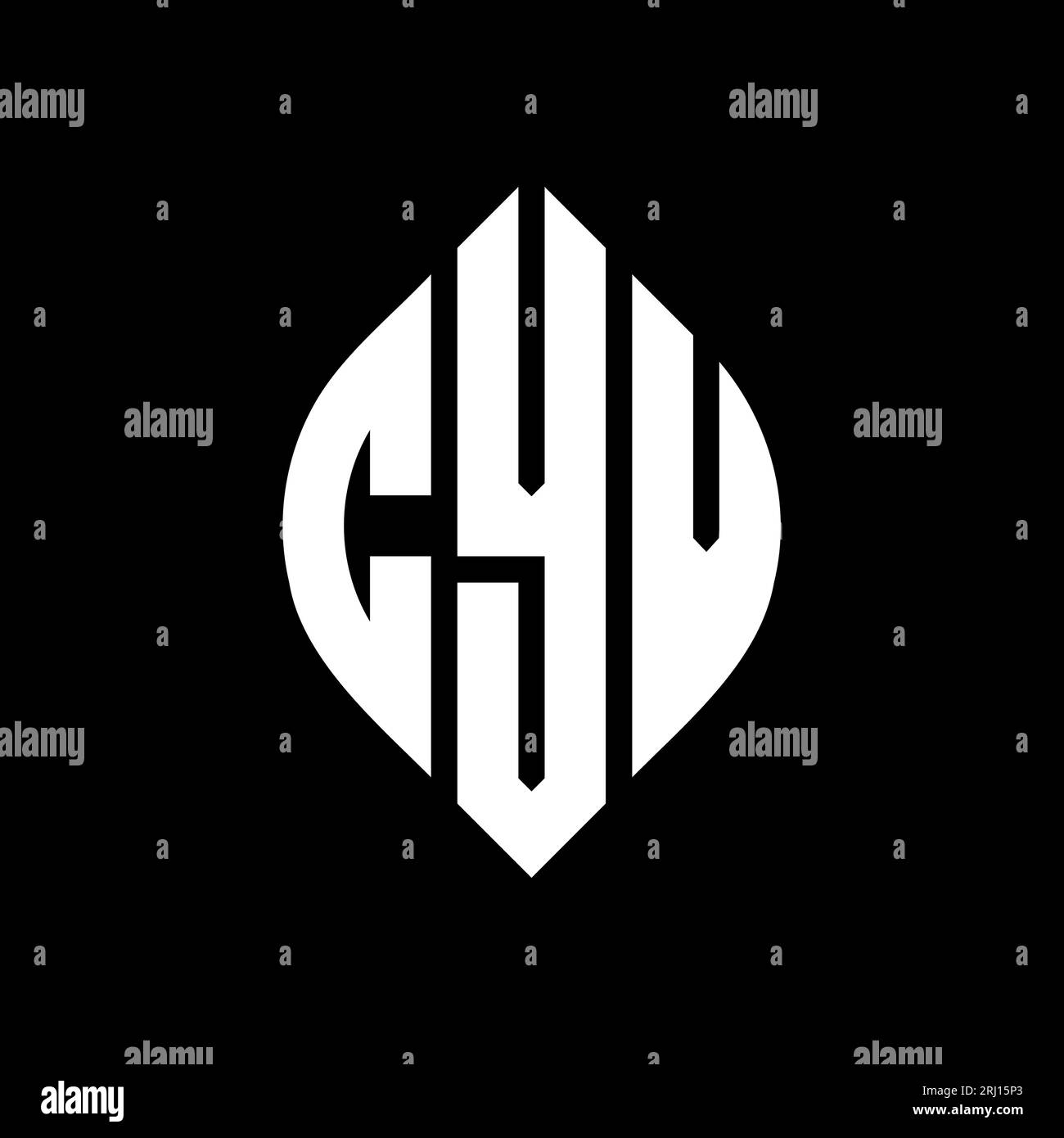 CYV circle letter logo design with circle and ellipse shape. CYV ...