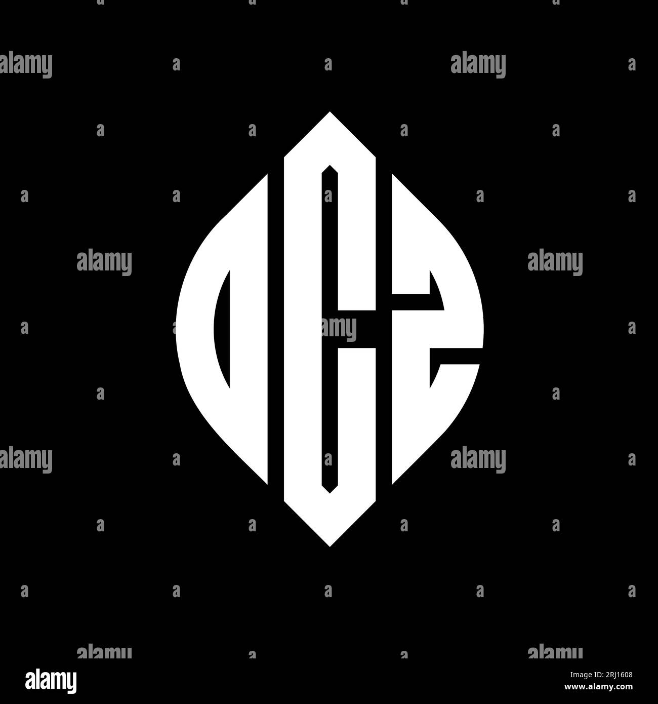 DCZ circle letter logo design with circle and ellipse shape. DCZ ...