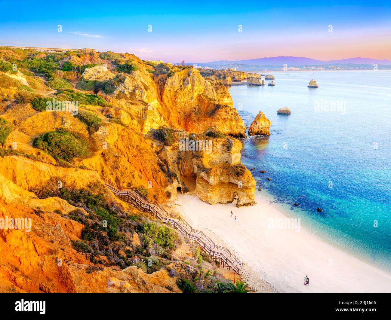 Boardwalk and Stairs to Camilo Beach at Sunrise Camilo Beach,Praia do ...