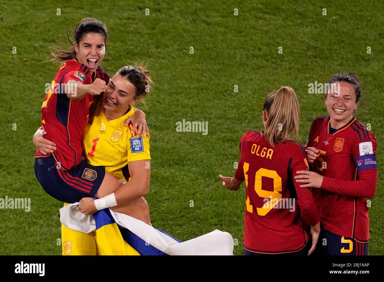 From left to right, Spain's Alba Redondo, Misa Rodriguez, Olga Carmona ...