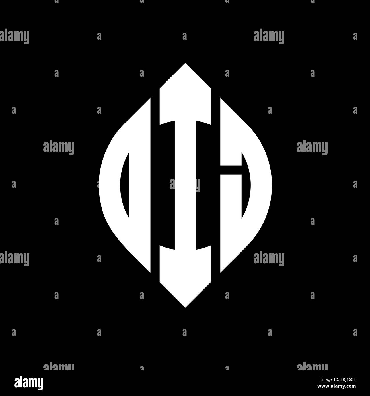 DIJ circle letter logo design with circle and ellipse shape. DIJ ...