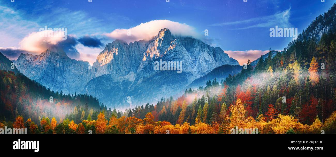 Triglav mountain peak at sunrise Stock Photo - Alamy