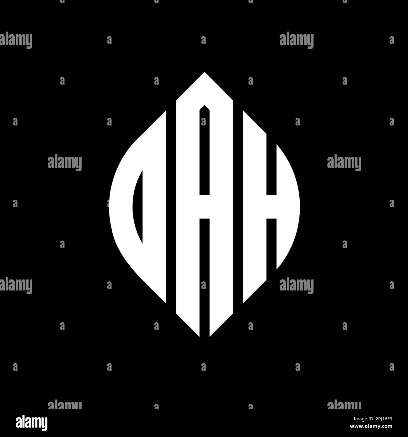 DAH circle letter logo design with circle and ellipse shape. DAH ...