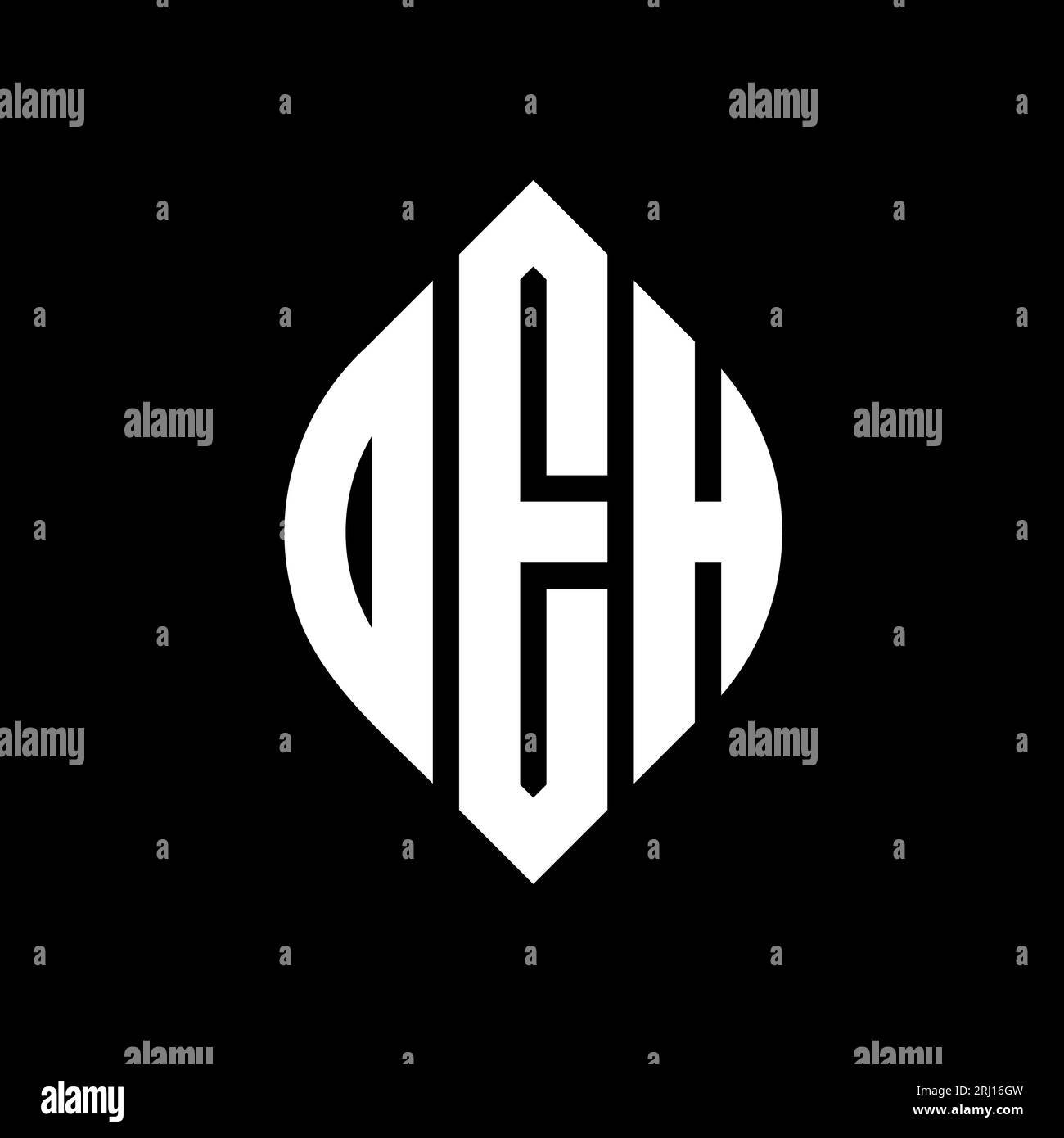 DEH circle letter logo design with circle and ellipse shape. DEH ...