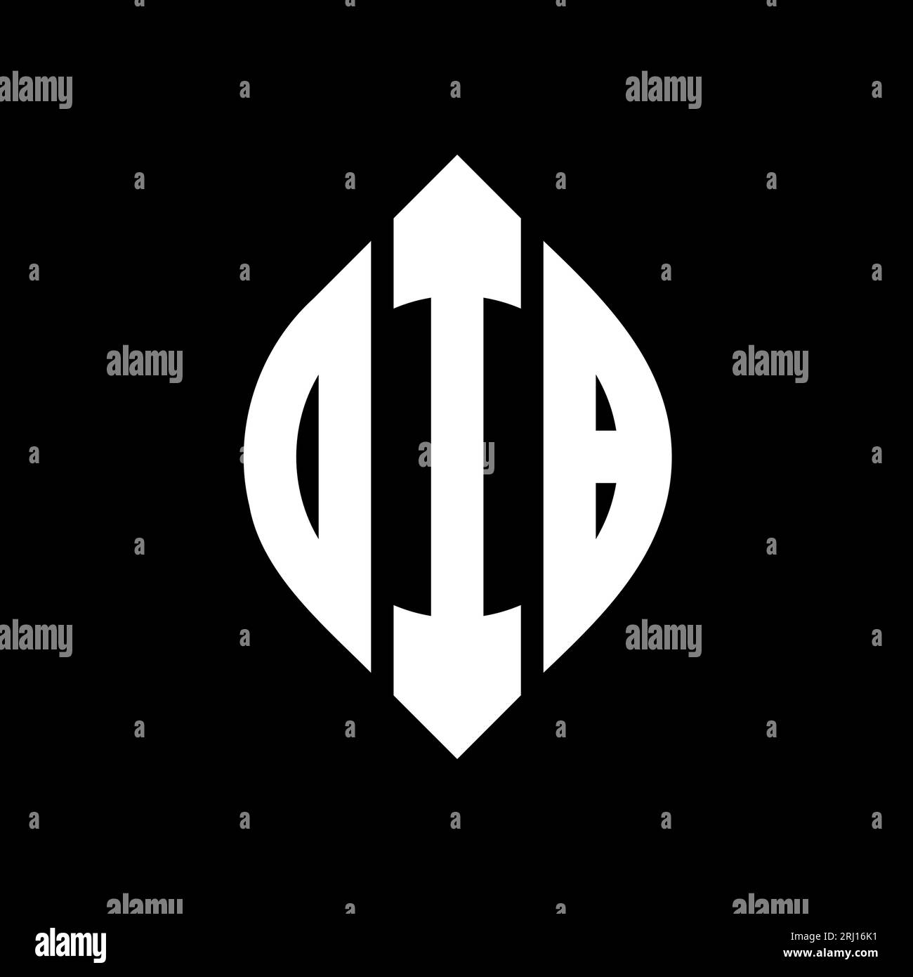 DIB circle letter logo design with circle and ellipse shape. DIB ...