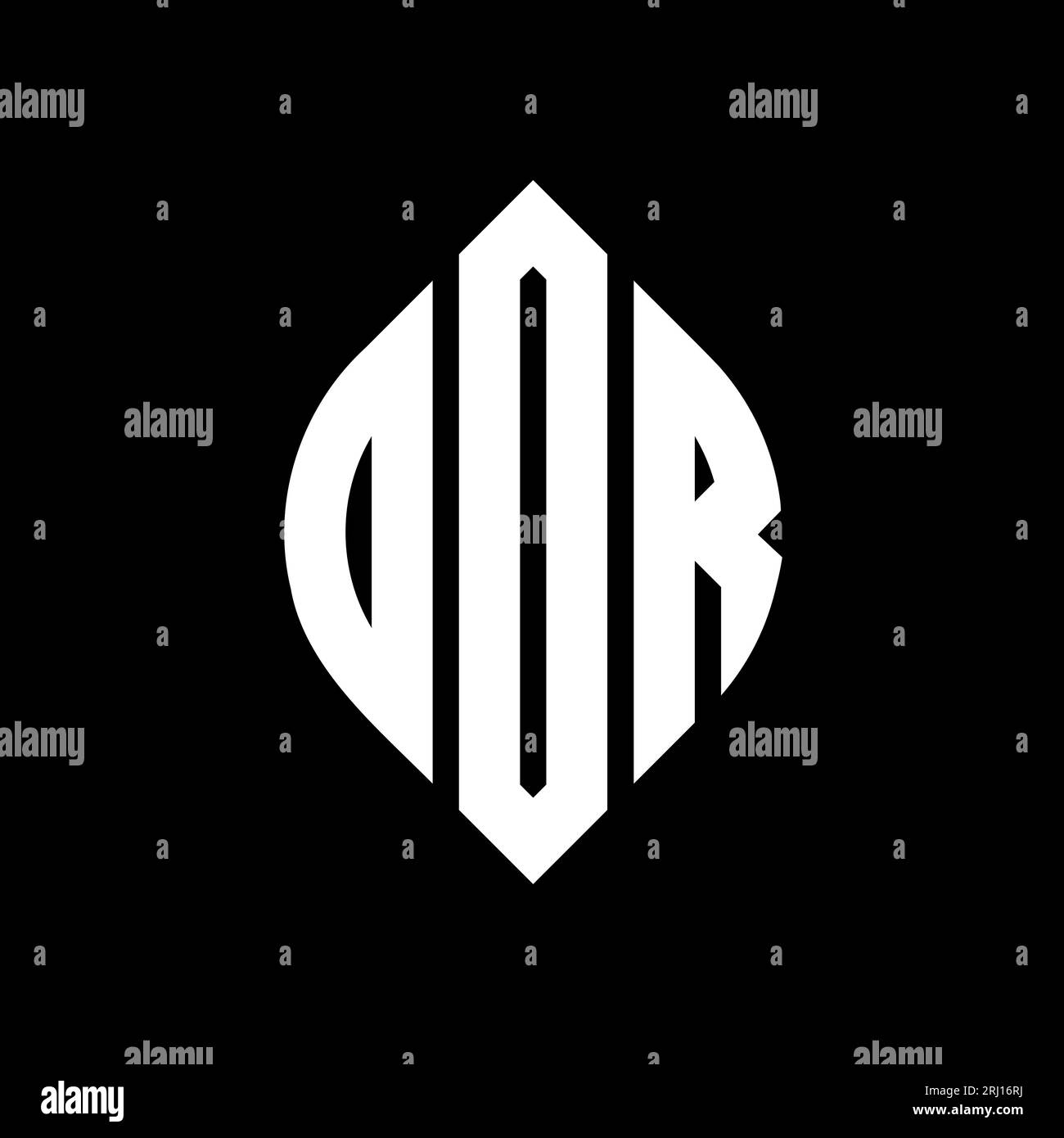 DDR circle letter logo design with circle and ellipse shape. DDR ellipse letters with ...