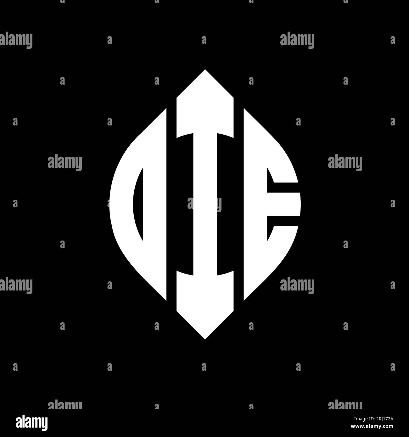 DIE circle letter logo design with circle and ellipse shape. DIE ...