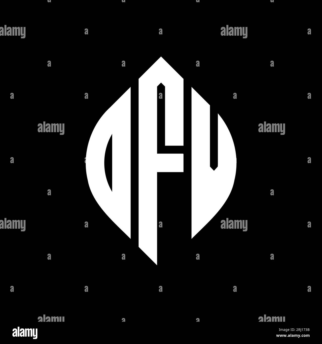 DFV circle letter logo design with circle and ellipse shape. DFV ...