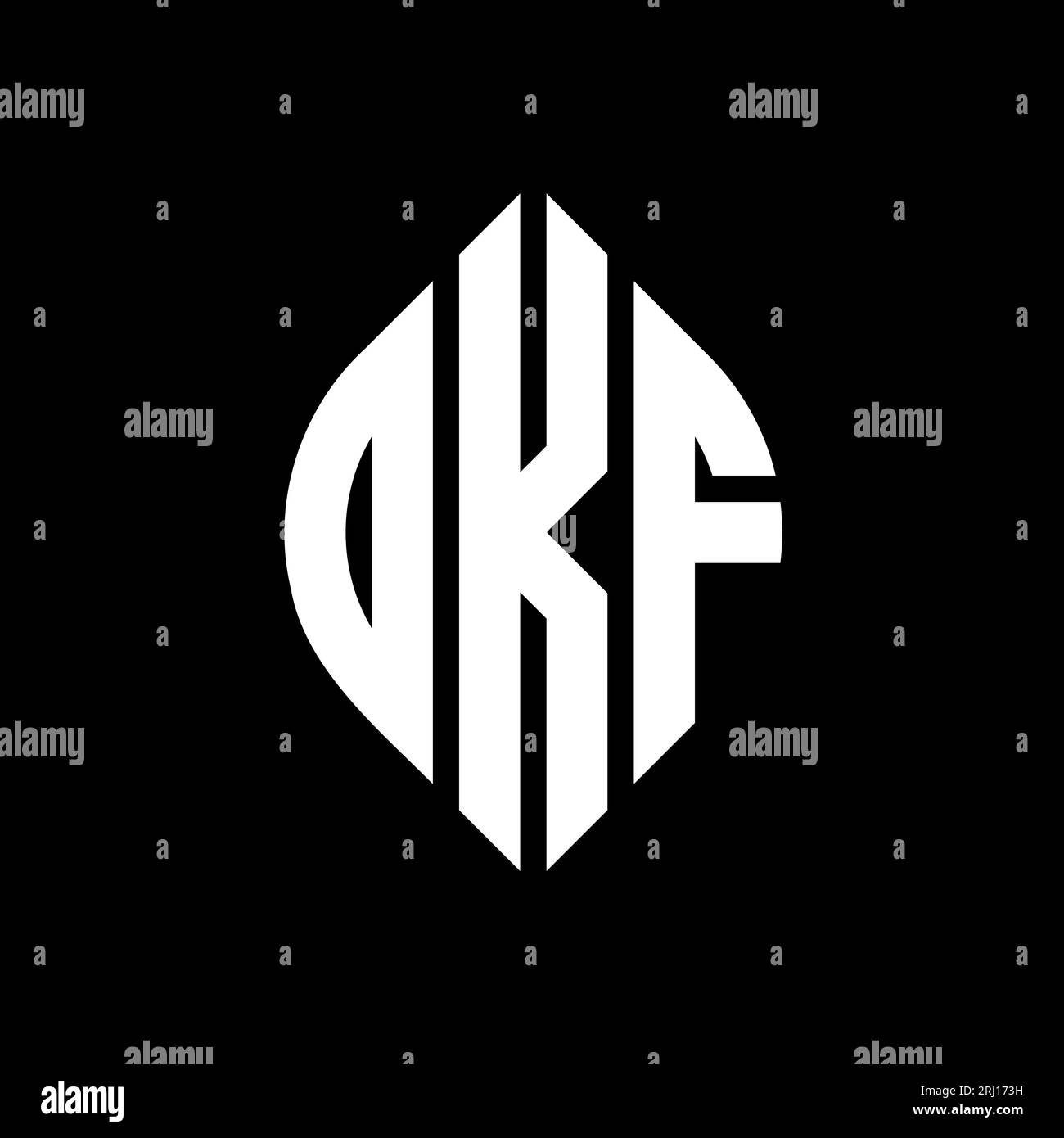 DKF circle letter logo design with circle and ellipse shape. DKF ...