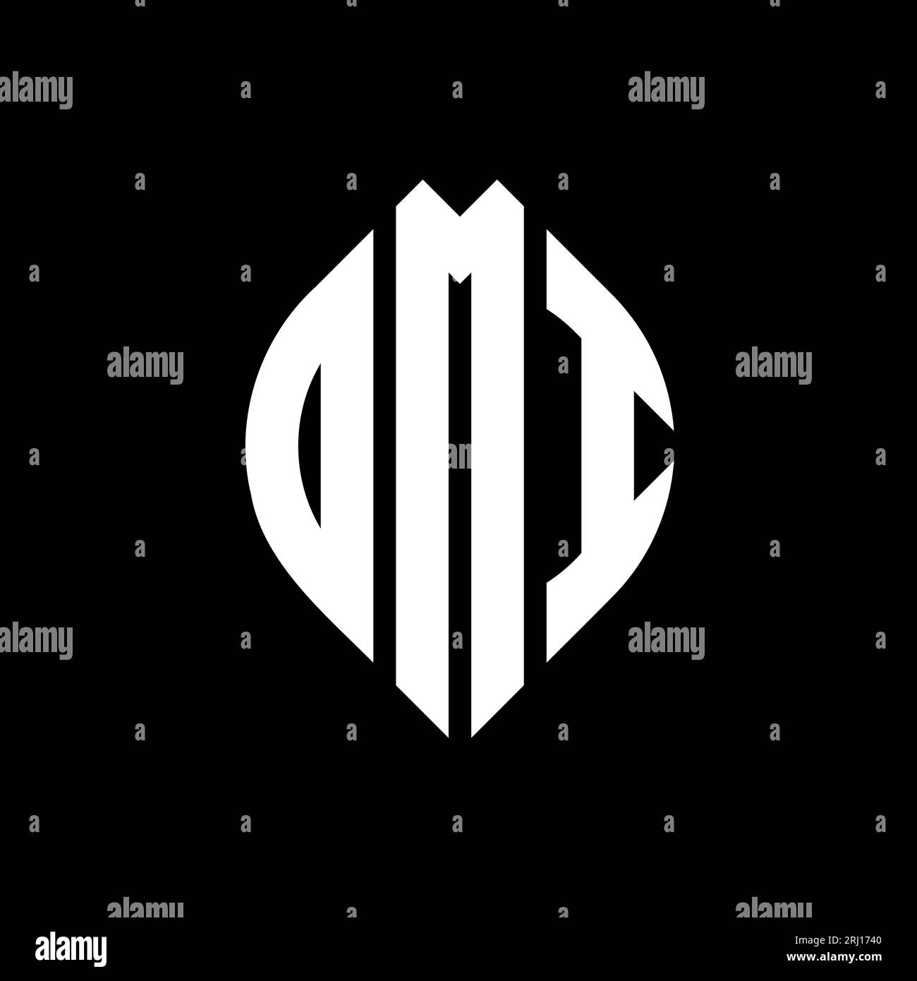 DMI circle letter logo design with circle and ellipse shape. DMI ...