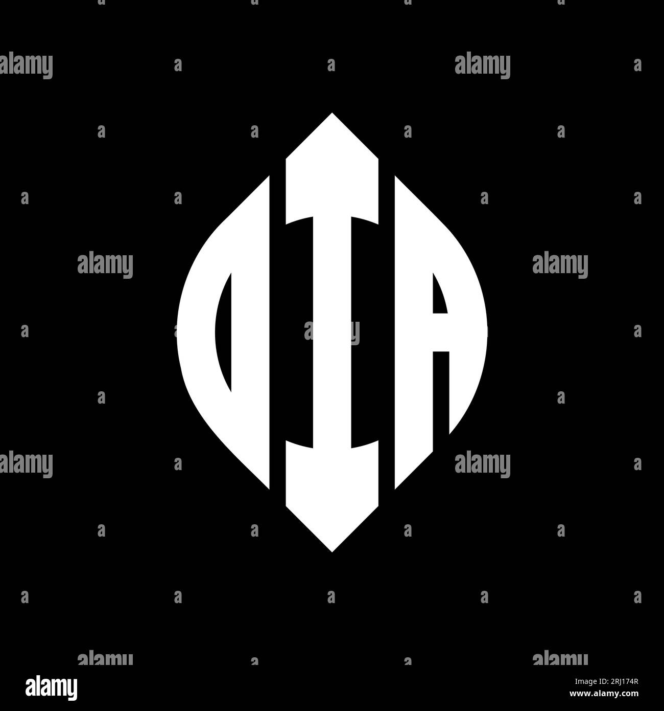 DIA circle letter logo design with circle and ellipse shape. DIA ...