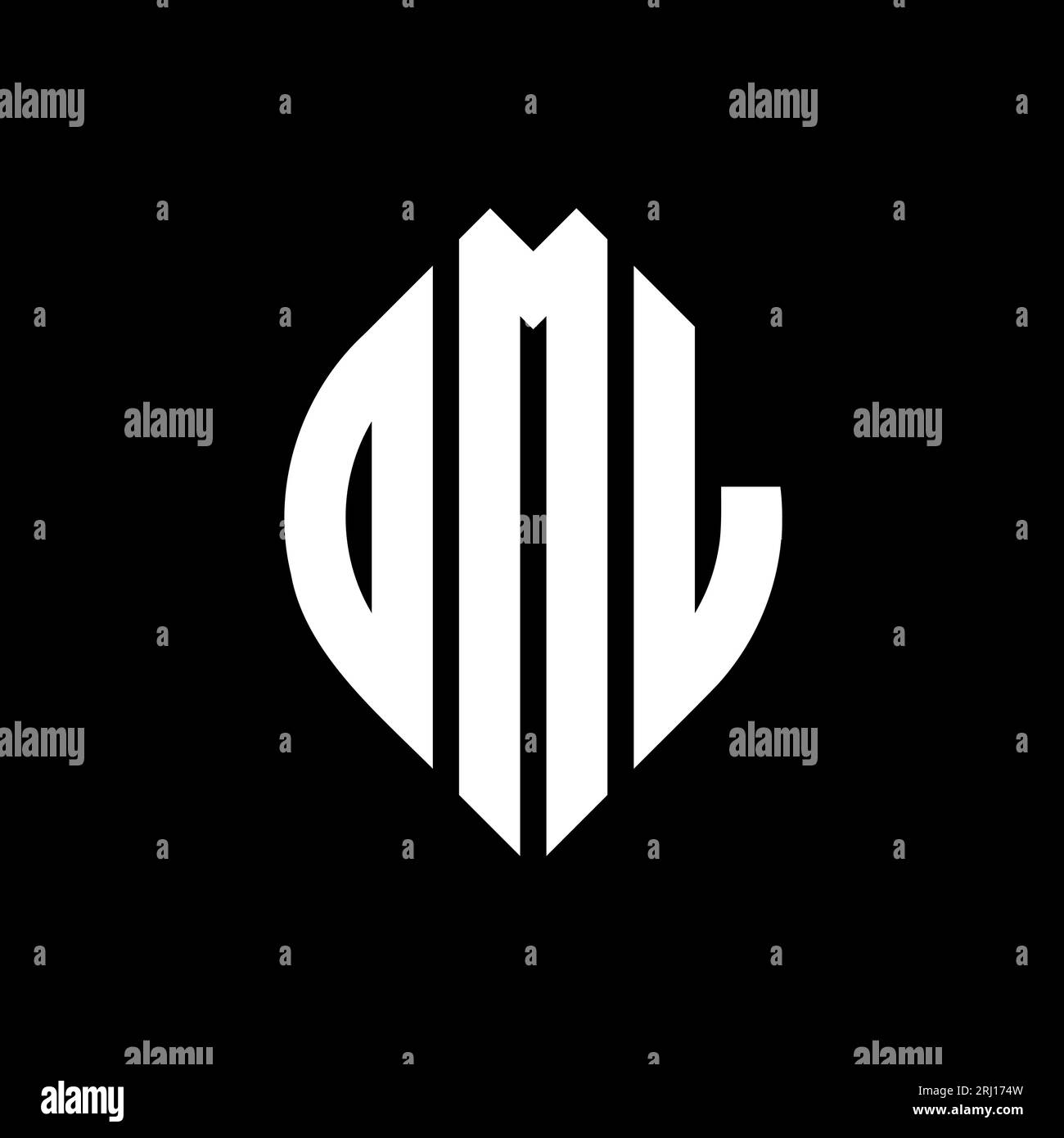 DML circle letter logo design with circle and ellipse shape. DML ...