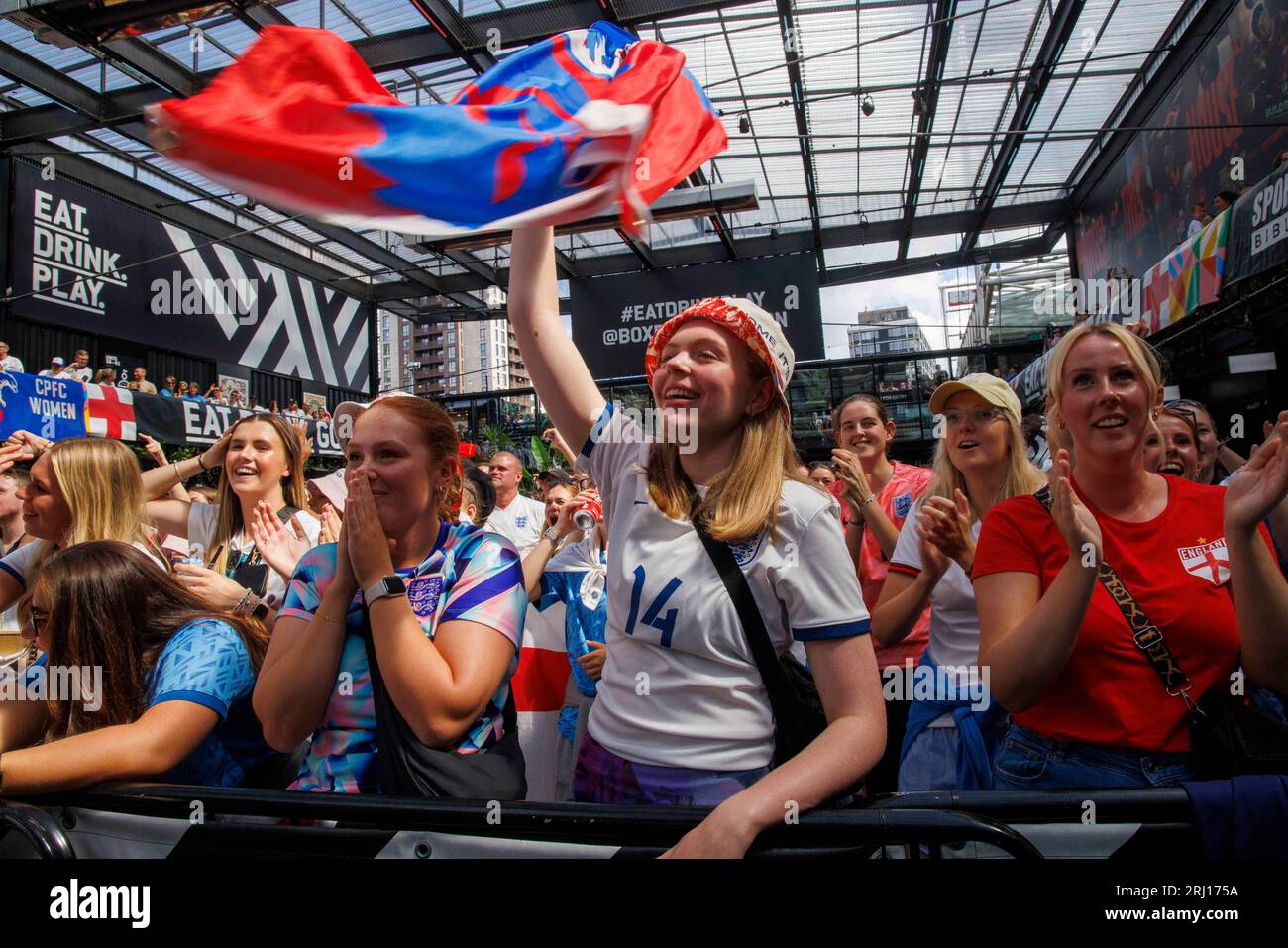 England fans at croydon boxpark hi-res stock photography and images - Alamy