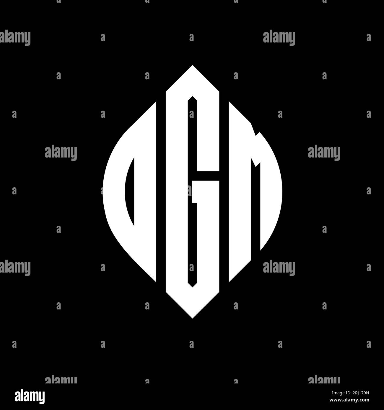 DGM circle letter logo design with circle and ellipse shape. DGM ...