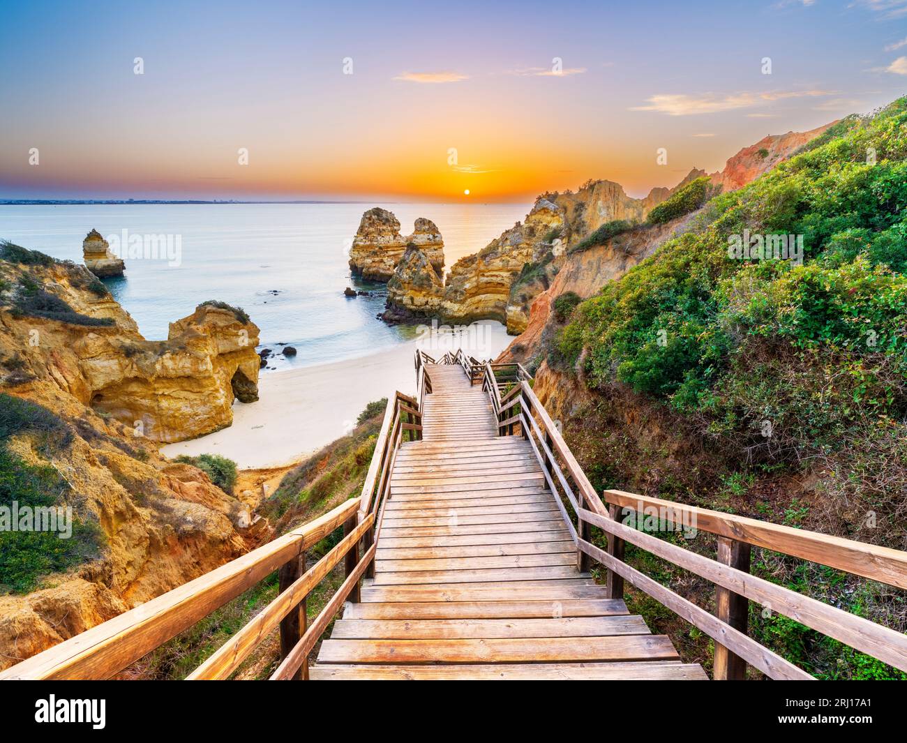 Sunrise Camilo Beach Boardwalk and Staircase to the Beach Camilo Beach ...