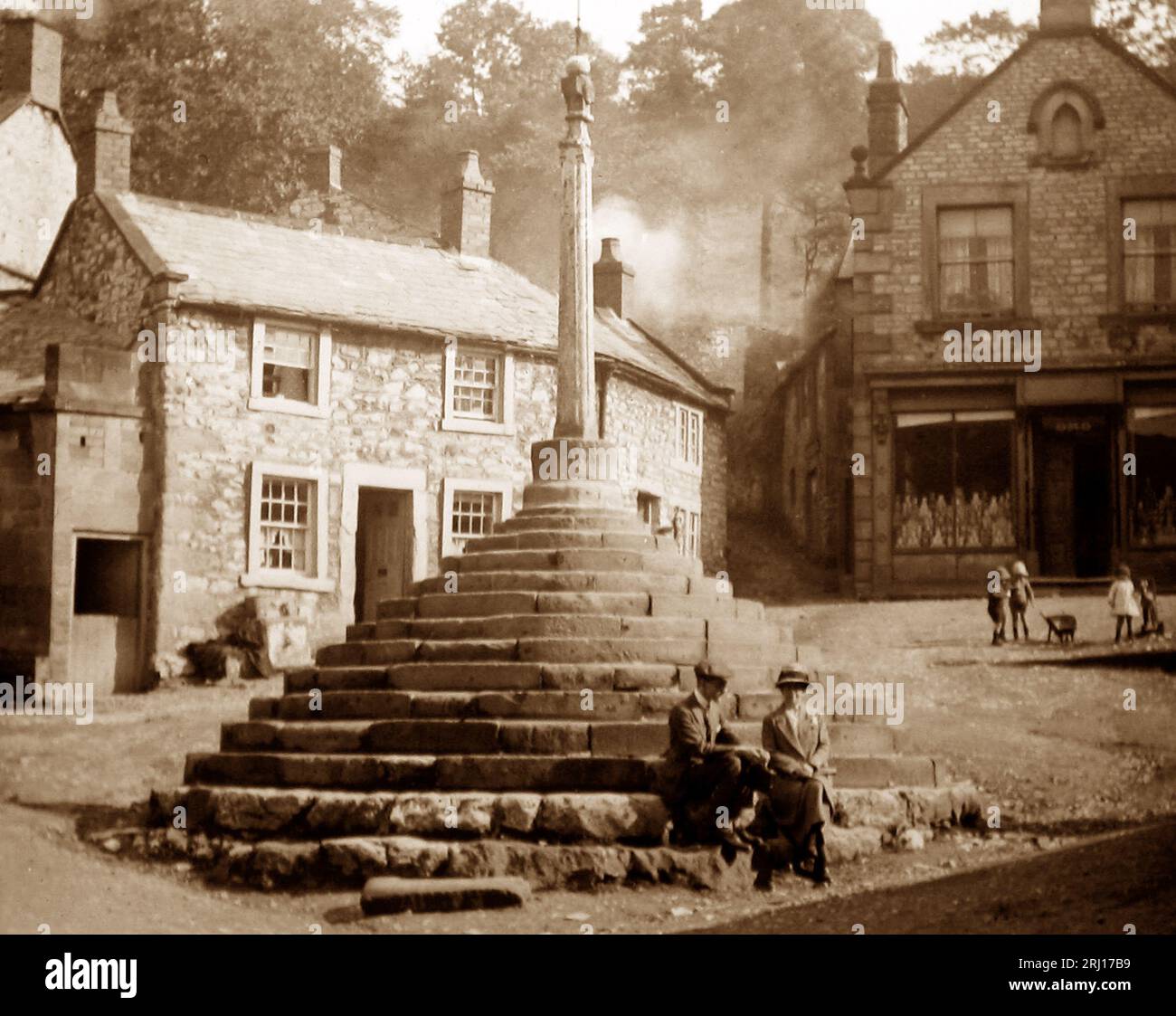 Bonsall Cross, Victorian period Stock Photo - Alamy