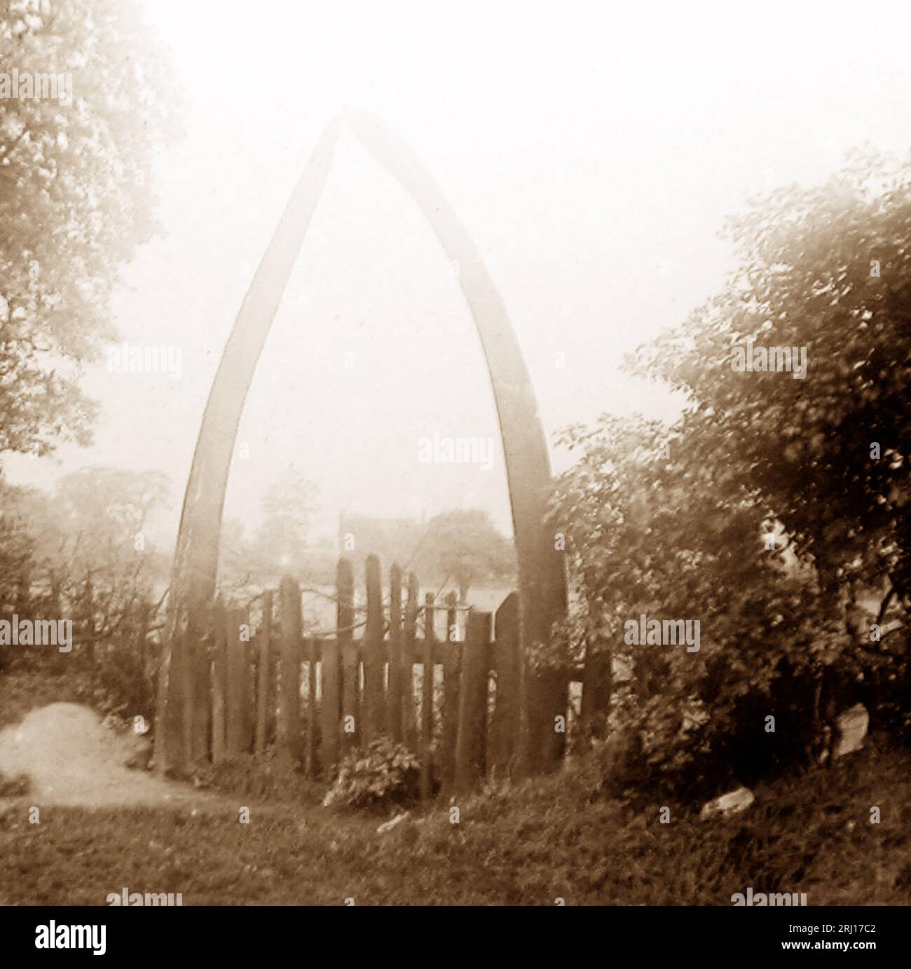 Whalebone gateway, Whalebone Lane, Sandal, Wakefield, early 1900s Stock ...