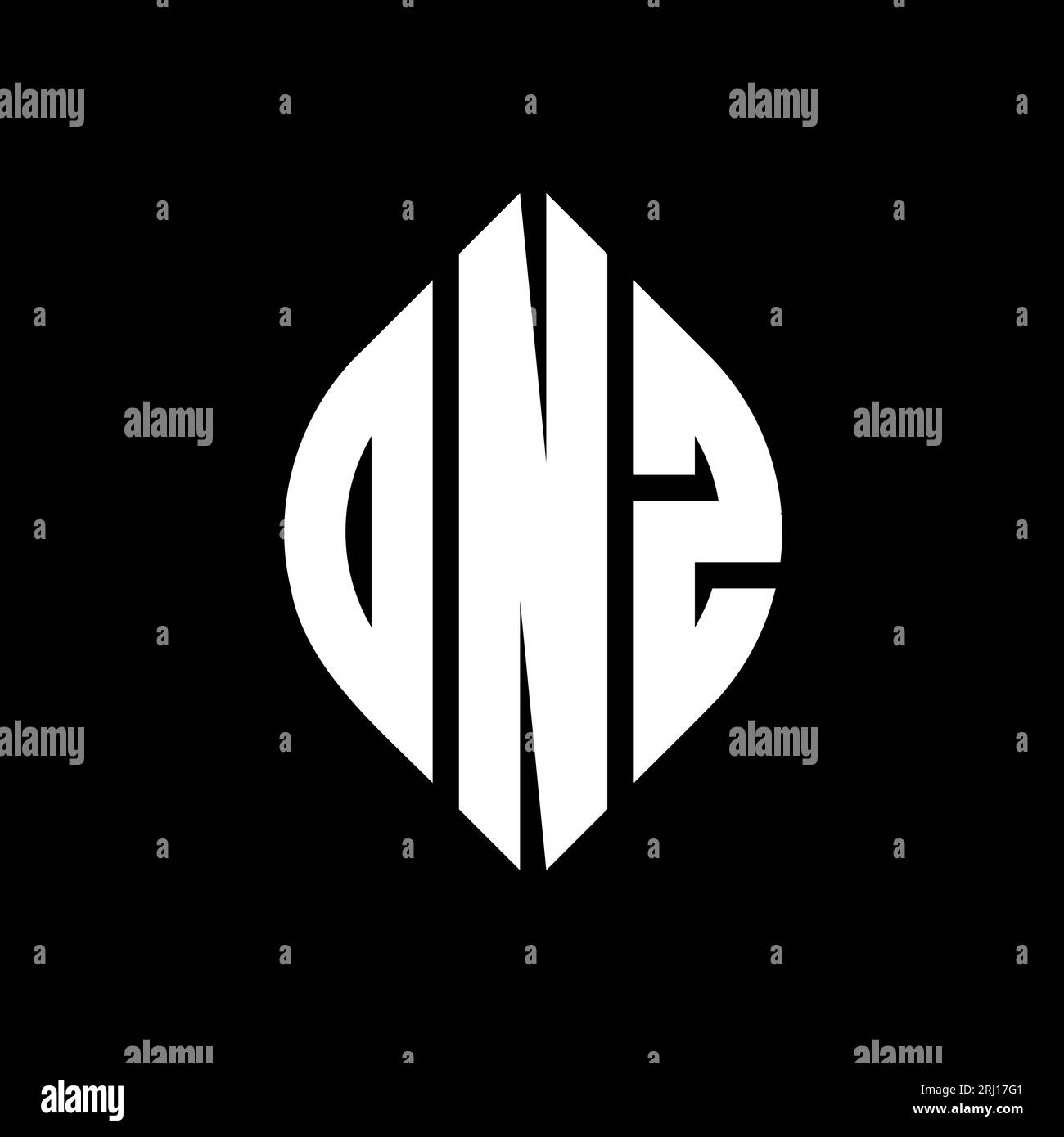 DNZ circle letter logo design with circle and ellipse shape. DNZ ...