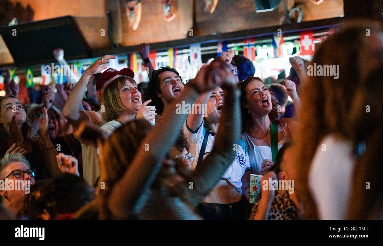 Brighton UK 20th August 2023 - England fans in the King & Queen pub in ...