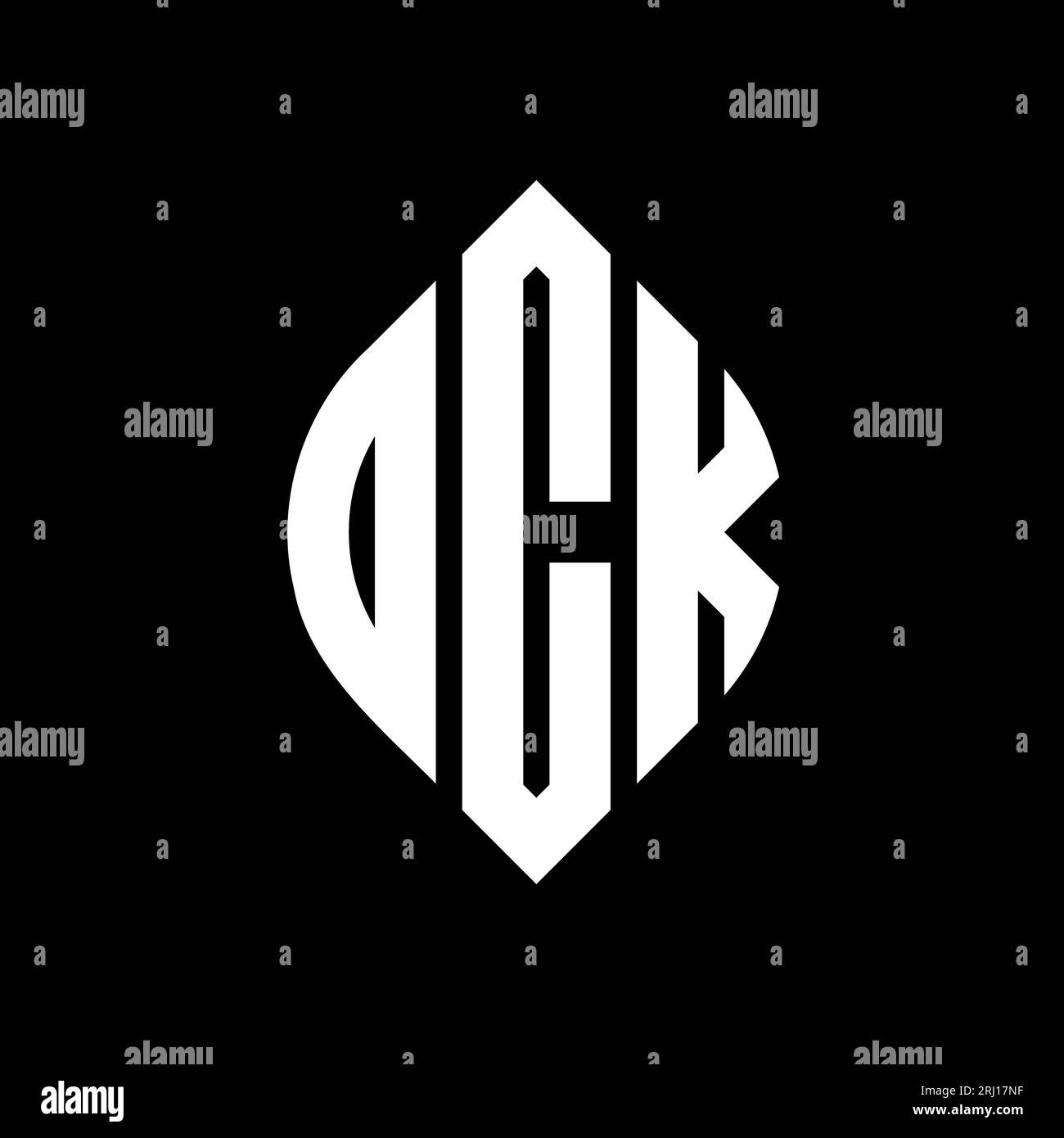 DCK circle letter logo design with circle and ellipse shape. DCK ellipse letters with ...