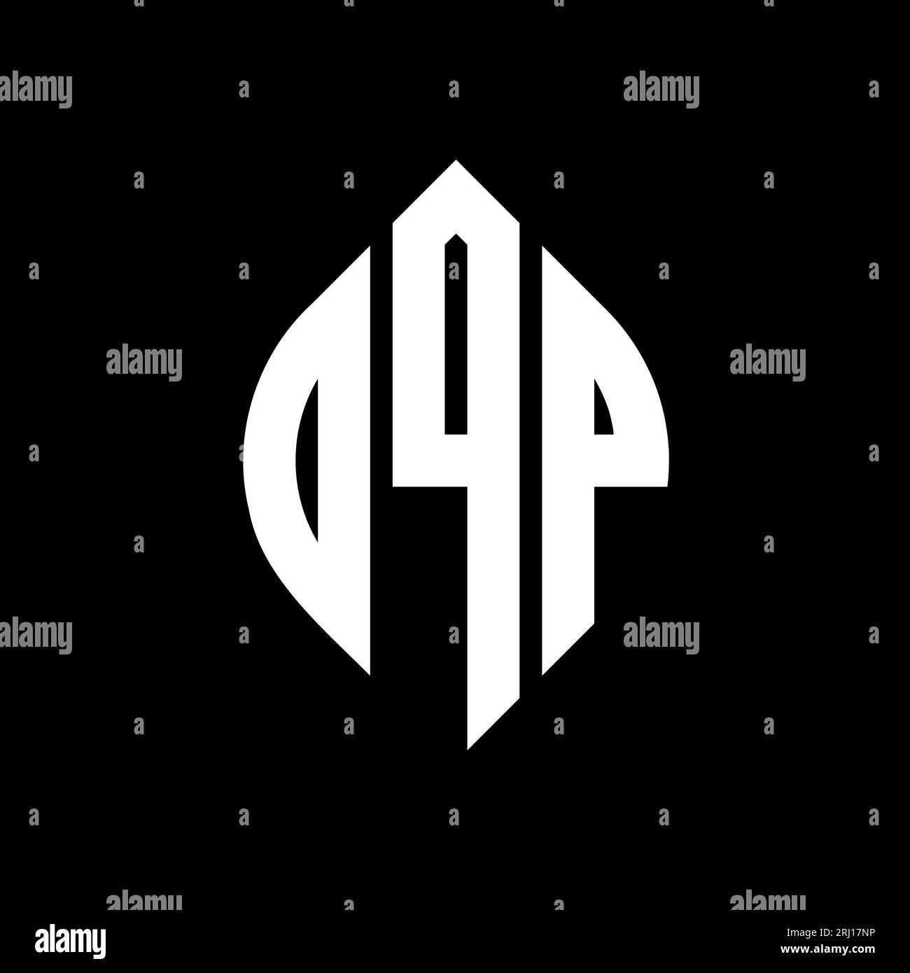 DQP circle letter logo design with circle and ellipse shape. DQP ...