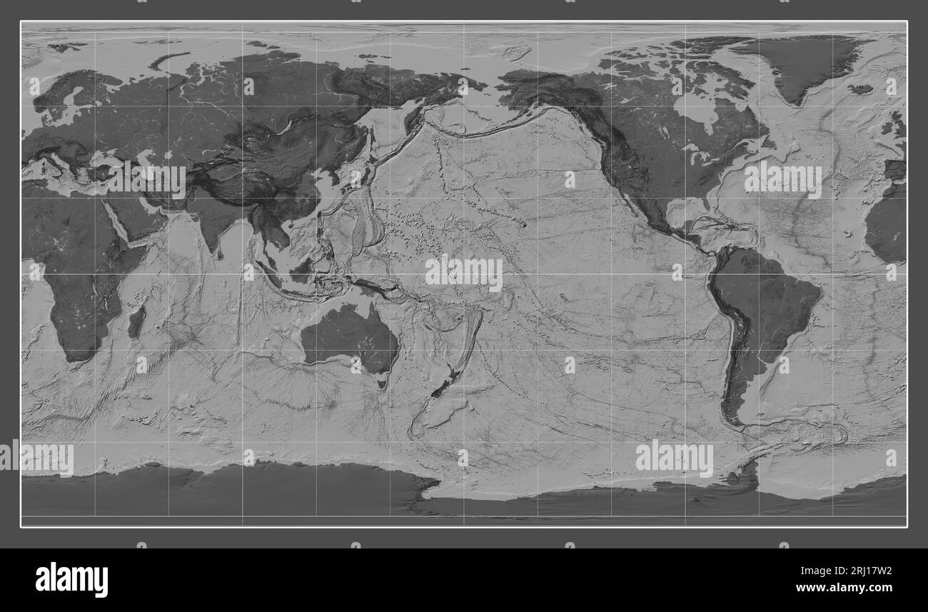 Bilevel map of the world in the Patterson Cylindrical projection ...
