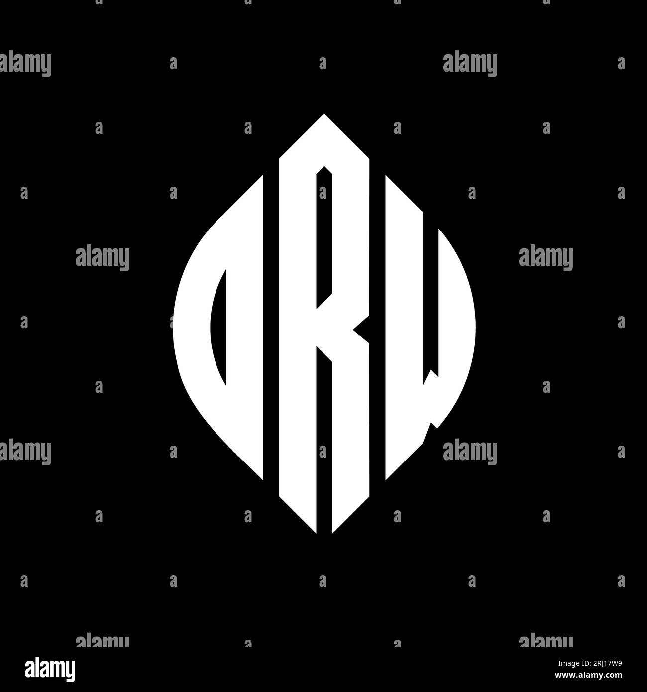 DRW circle letter logo design with circle and ellipse shape. DRW ...