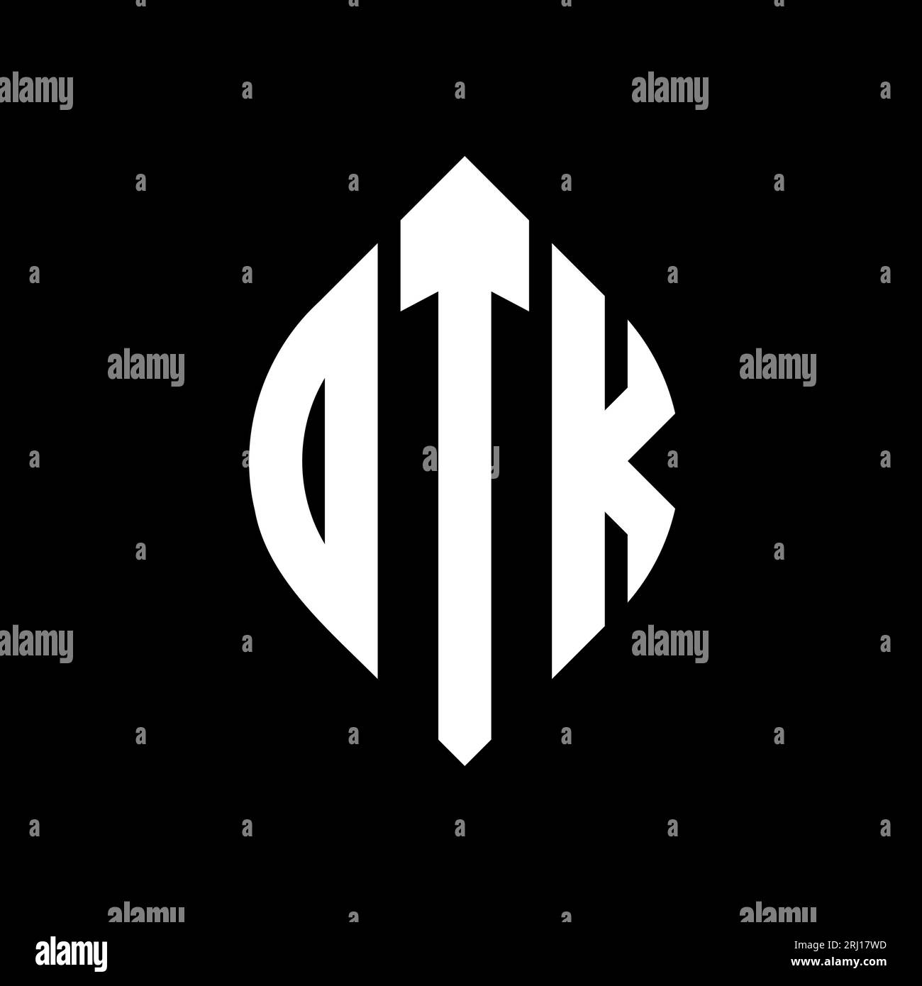 DTK circle letter logo design with circle and ellipse shape. DTK ...