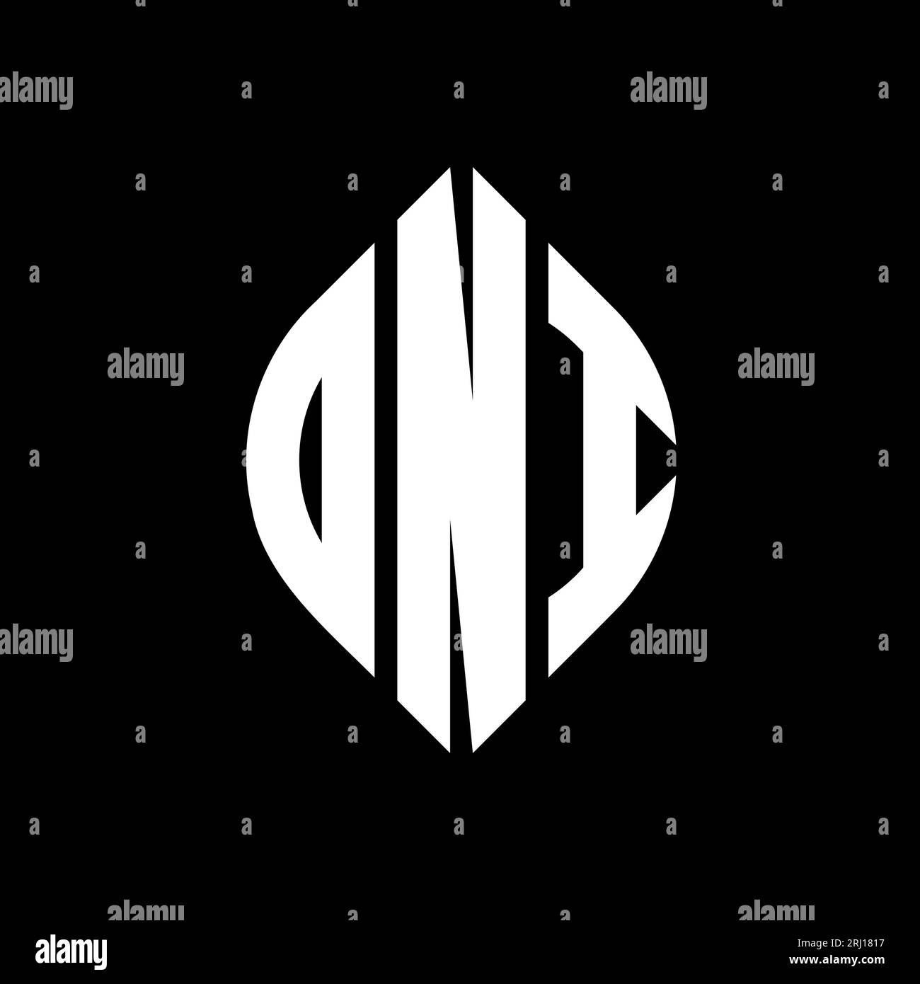 DNI circle letter logo design with circle and ellipse shape. DNI ...