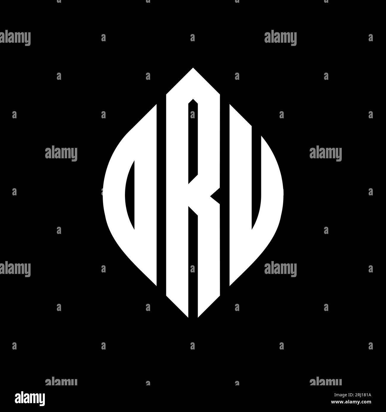 DRU circle letter logo design with circle and ellipse shape. DRU ...