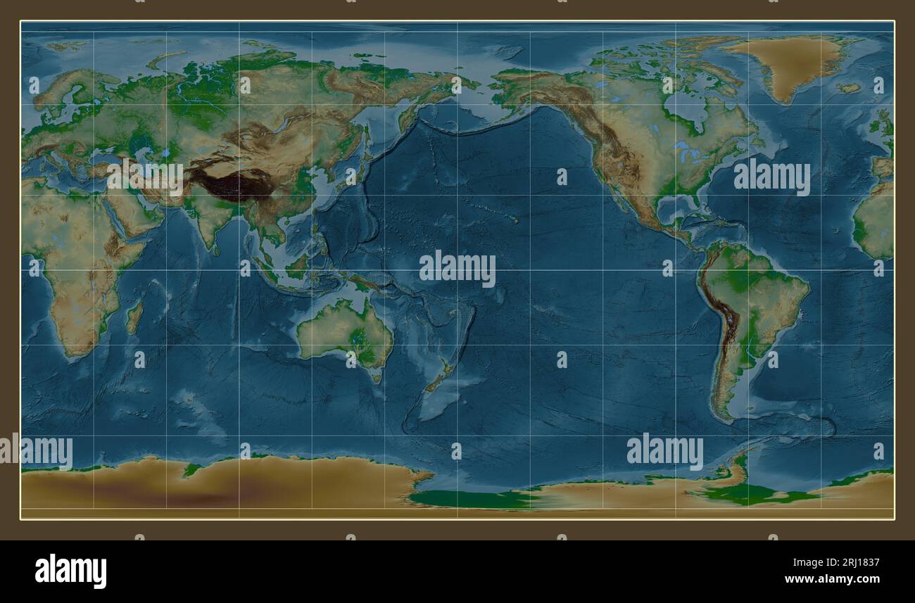 Physical map of the world in the Patterson Cylindrical projection ...
