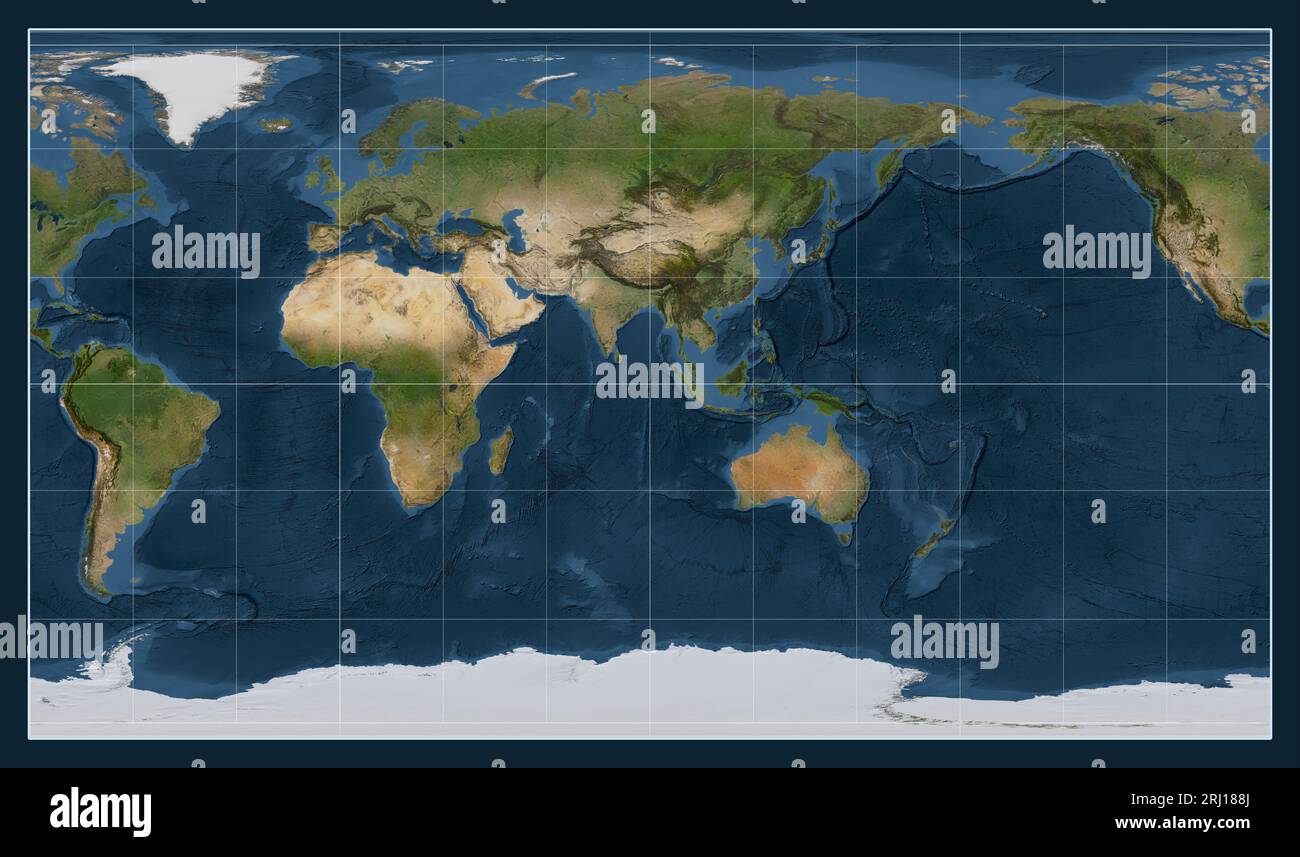 Satellite map of the world in the Patterson Cylindrical projection ...