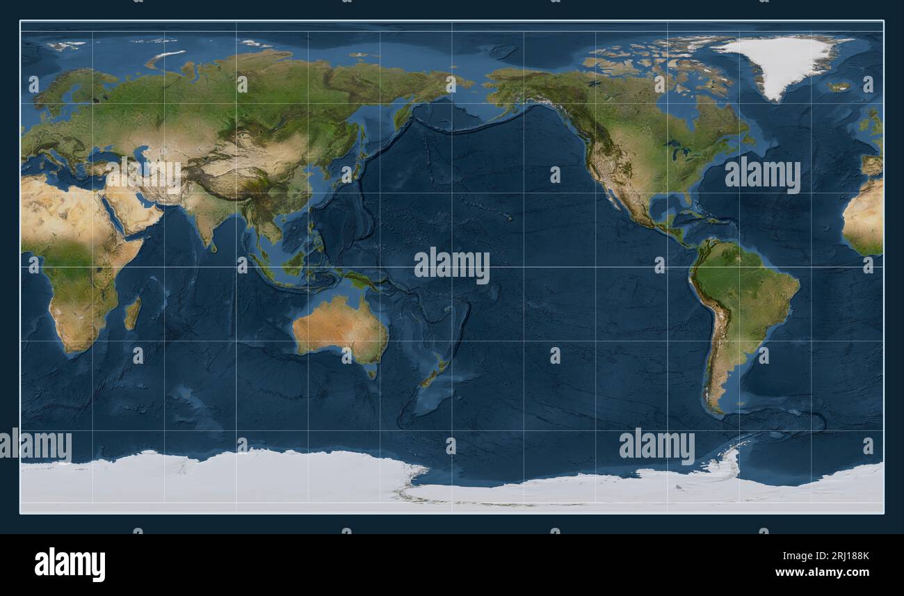 Satellite map of the world in the Patterson Cylindrical projection ...