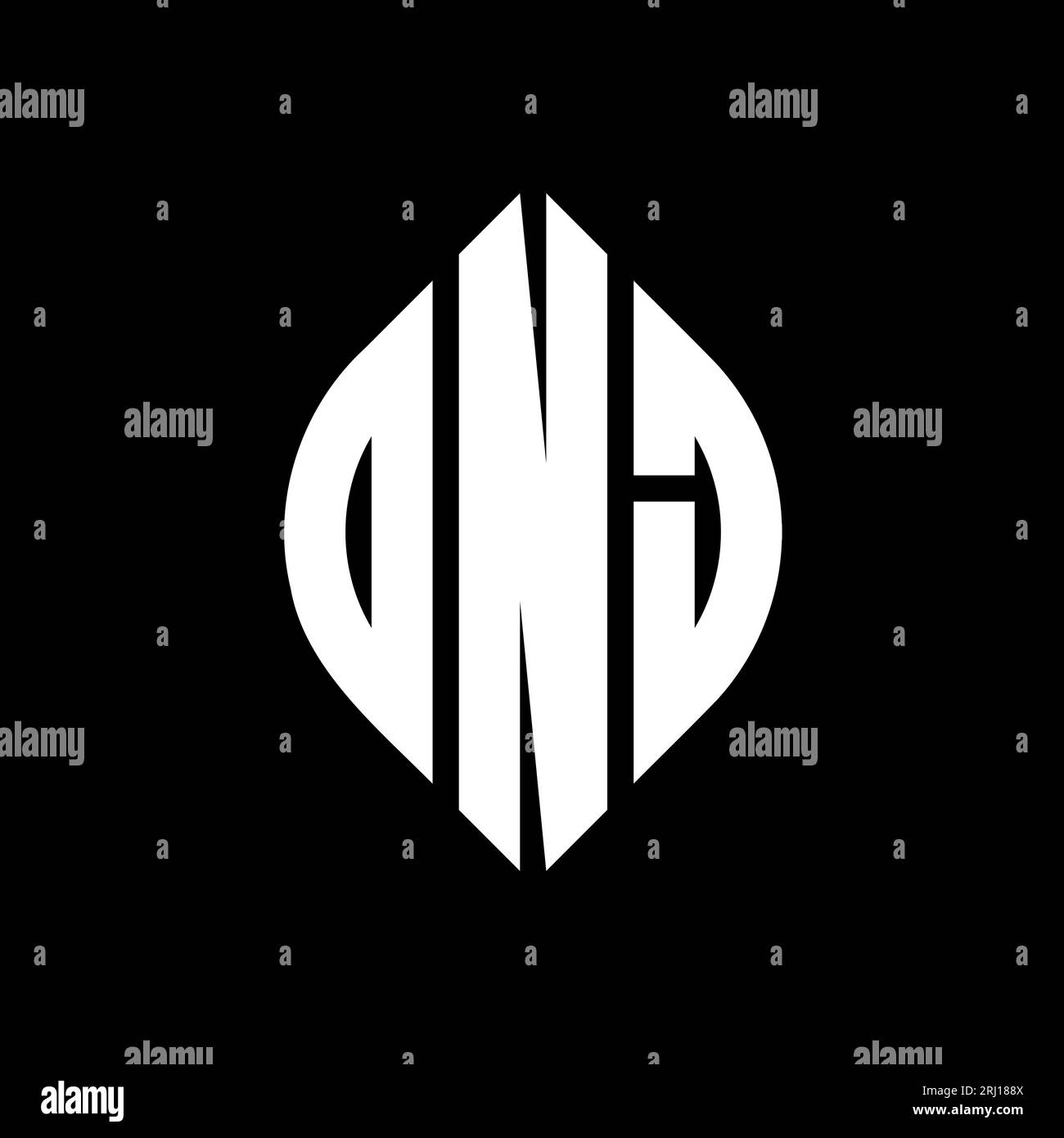 DNJ circle letter logo design with circle and ellipse shape. DNJ ...