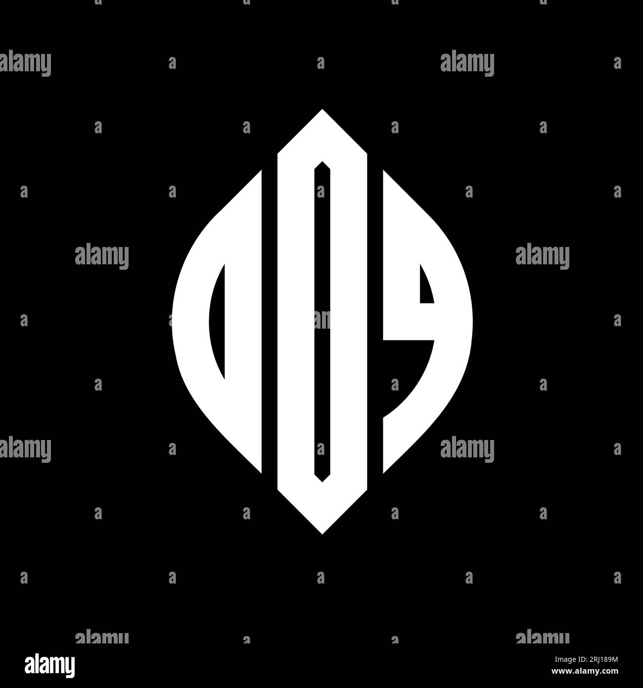 DOQ circle letter logo design with circle and ellipse shape. DOQ ...