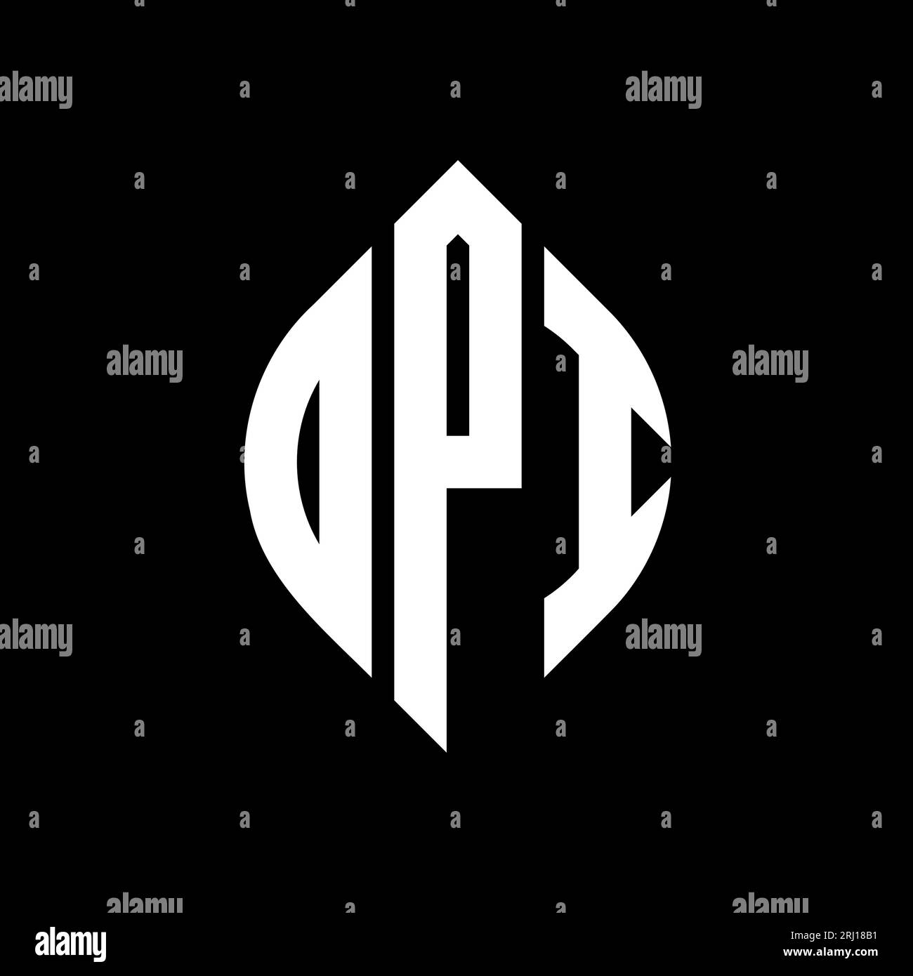 DPI circle letter logo design with circle and ellipse shape. DPI ellipse letters with ...