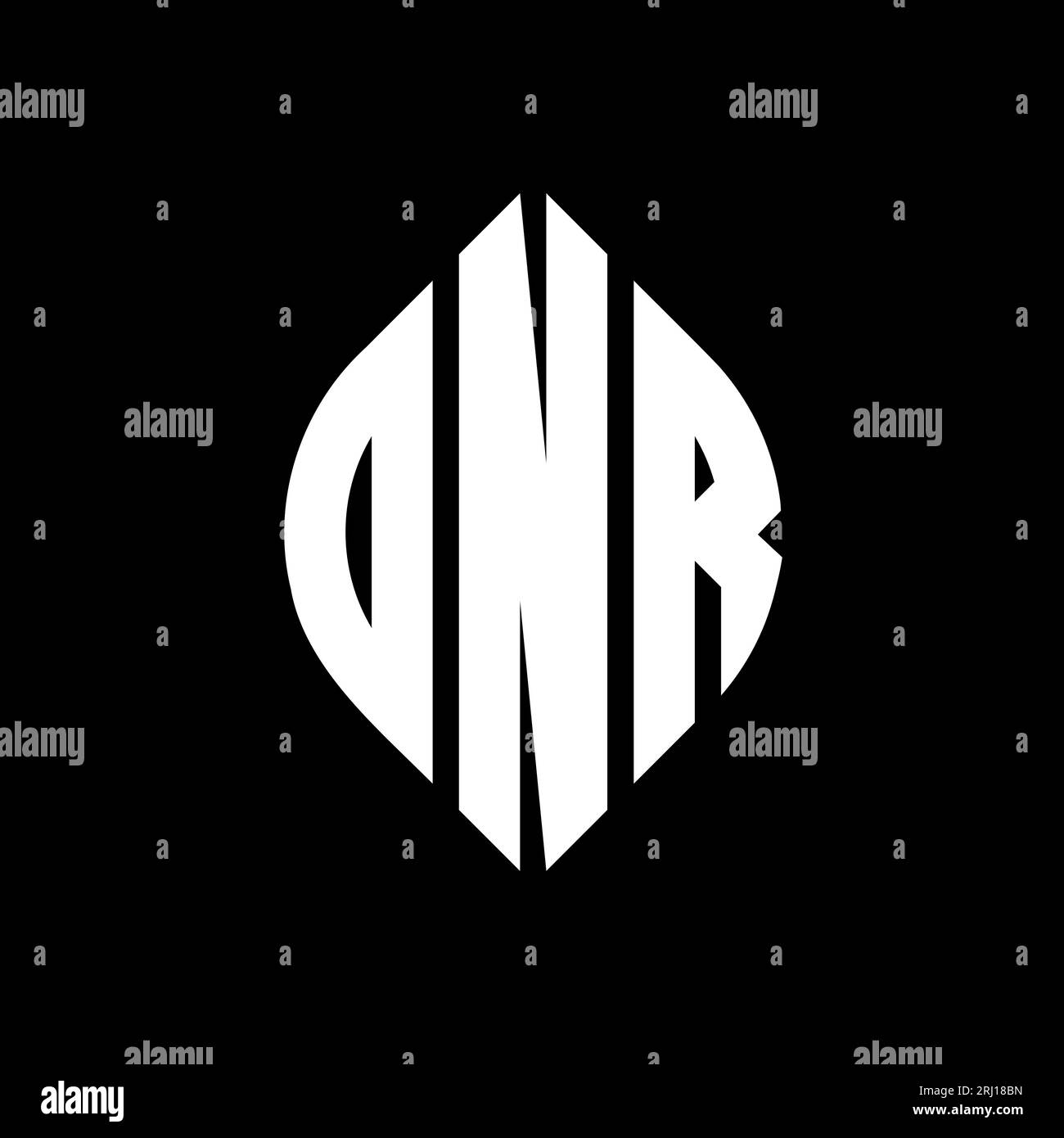 DNR circle letter logo design with circle and ellipse shape. DNR ...