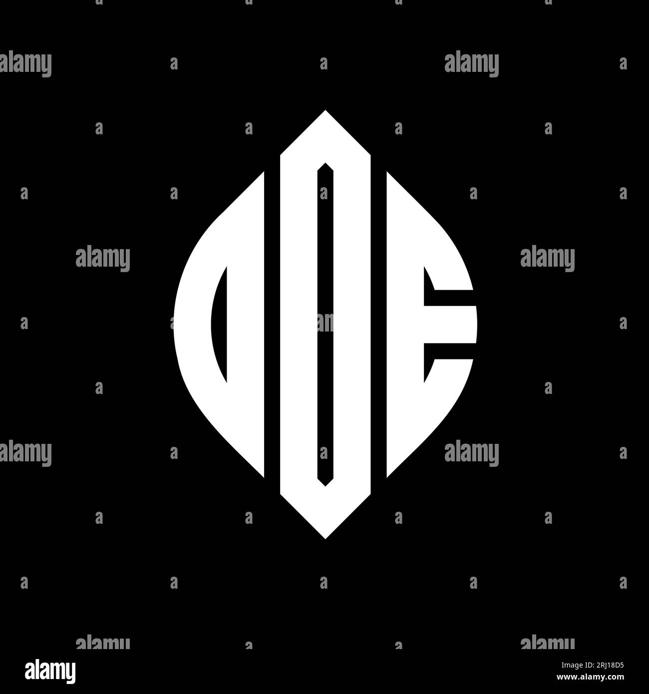 DOE circle letter logo design with circle and ellipse shape. DOE ...