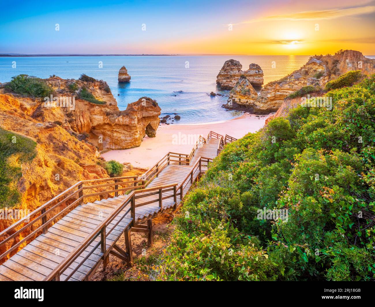 Sunrise Camilo Beach Boardwalk and Staircase to the Beach Camilo Beach ...