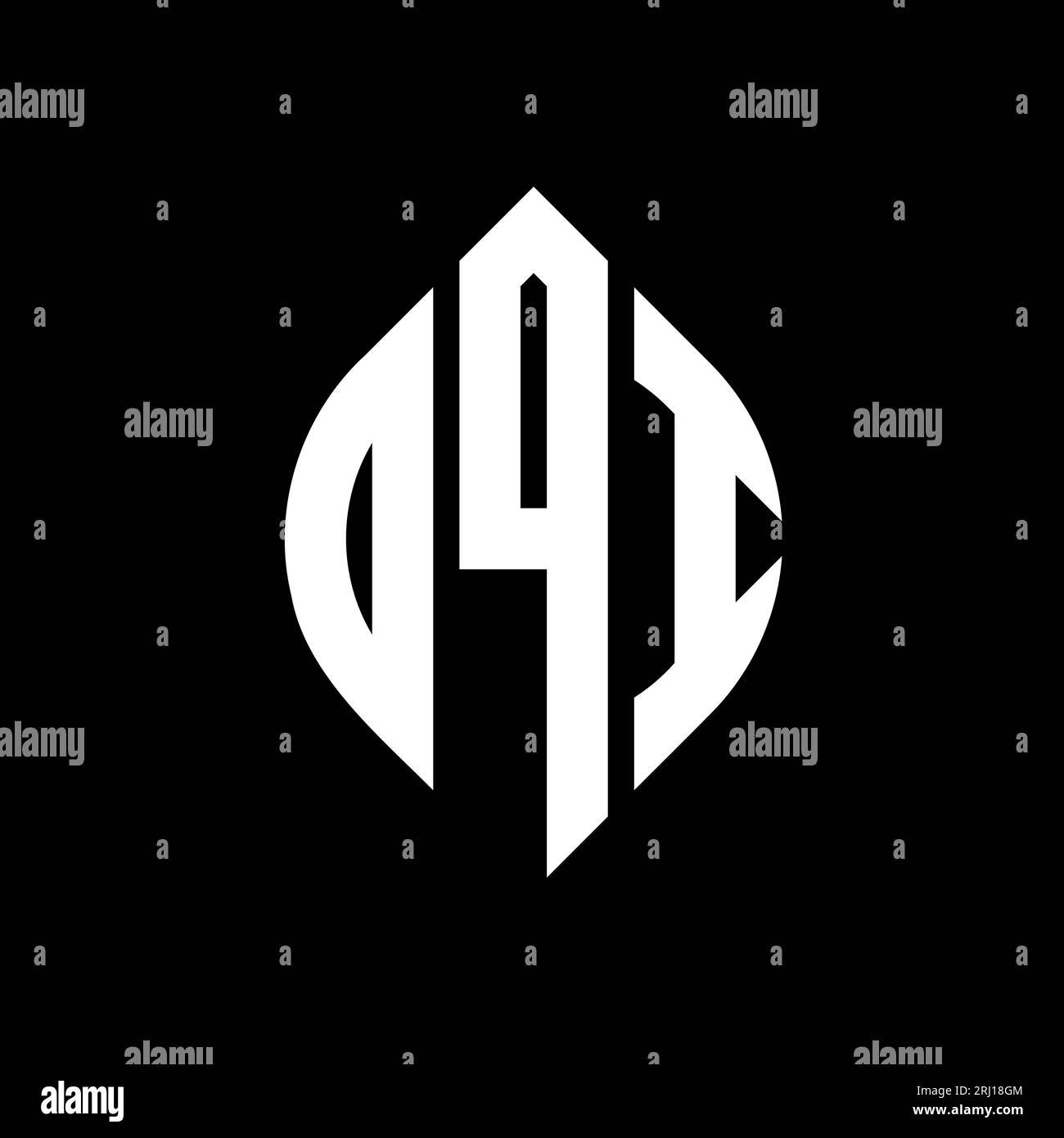 DQI circle letter logo design with circle and ellipse shape. DQI ...