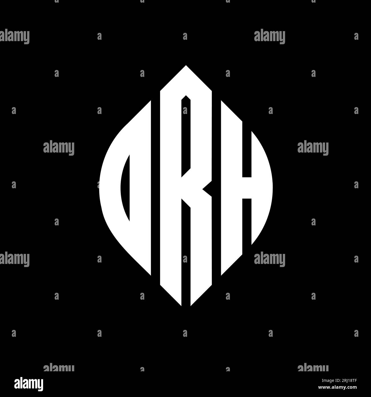 DRH circle letter logo design with circle and ellipse shape. DRH ...