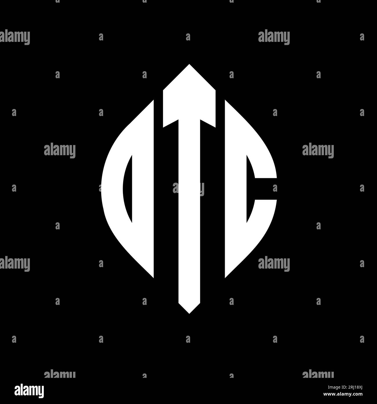 DTC circle letter logo design with circle and ellipse shape. DTC ...