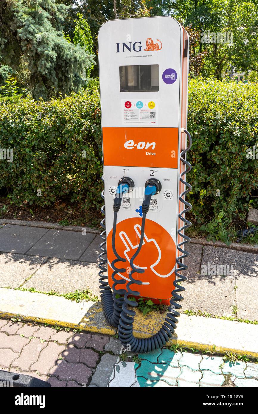 ING e-on Drive - charging for an electric car in the center of a street ...