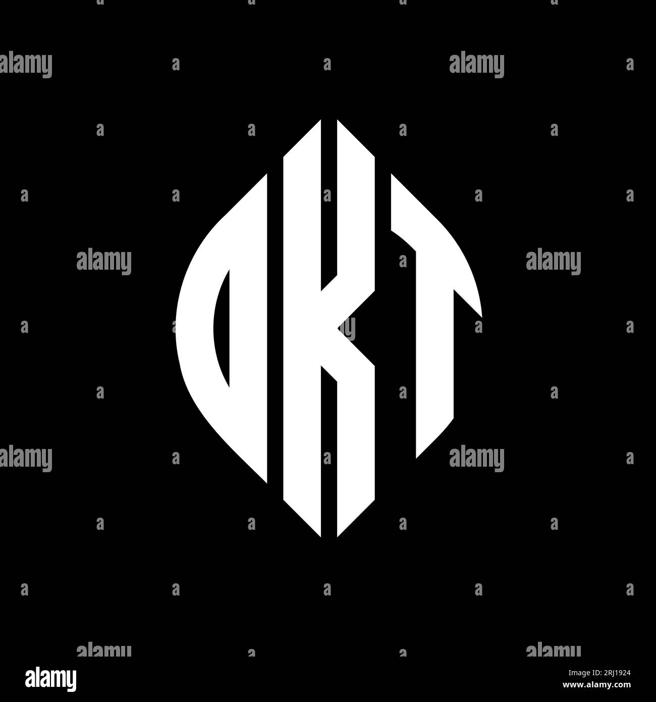 DKT circle letter logo design with circle and ellipse shape. DKT ...