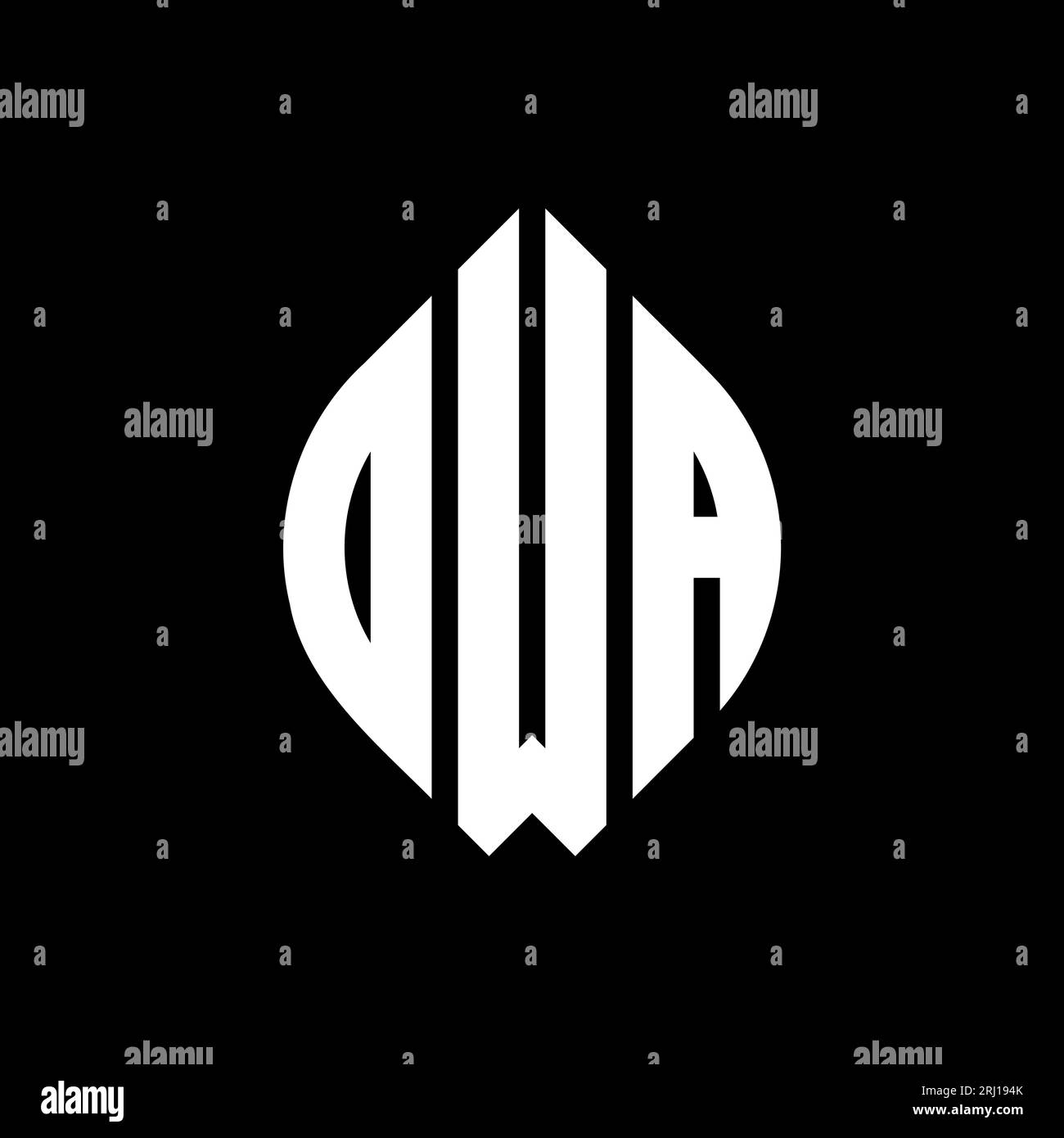 DWA circle letter logo design with circle and ellipse shape. DWA ...