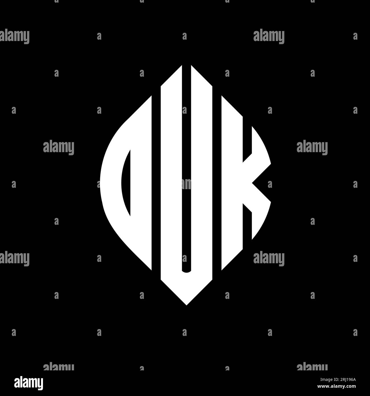 DUK circle letter logo design with circle and ellipse shape. DUK ...