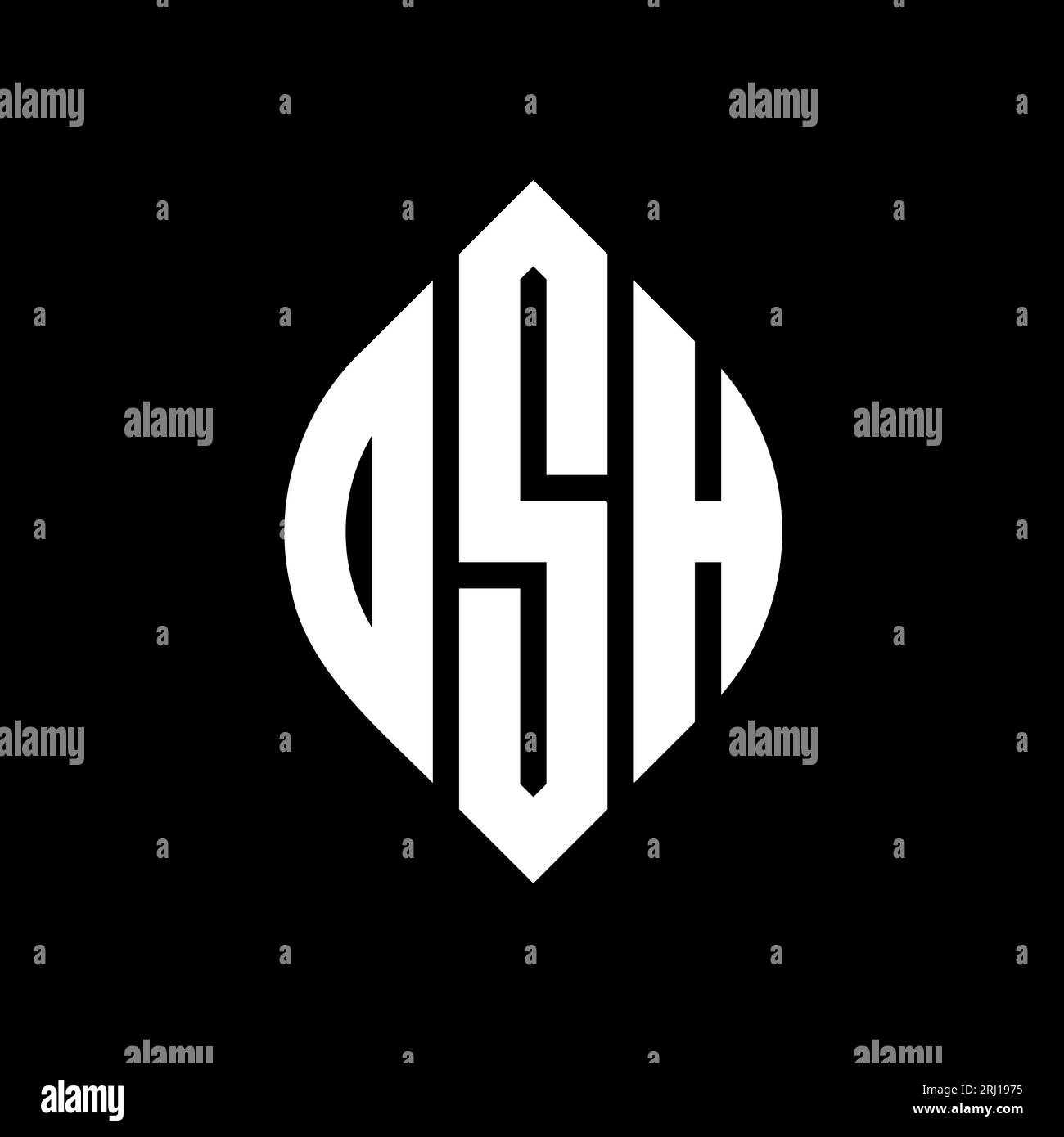 DSH circle letter logo design with circle and ellipse shape. DSH ...